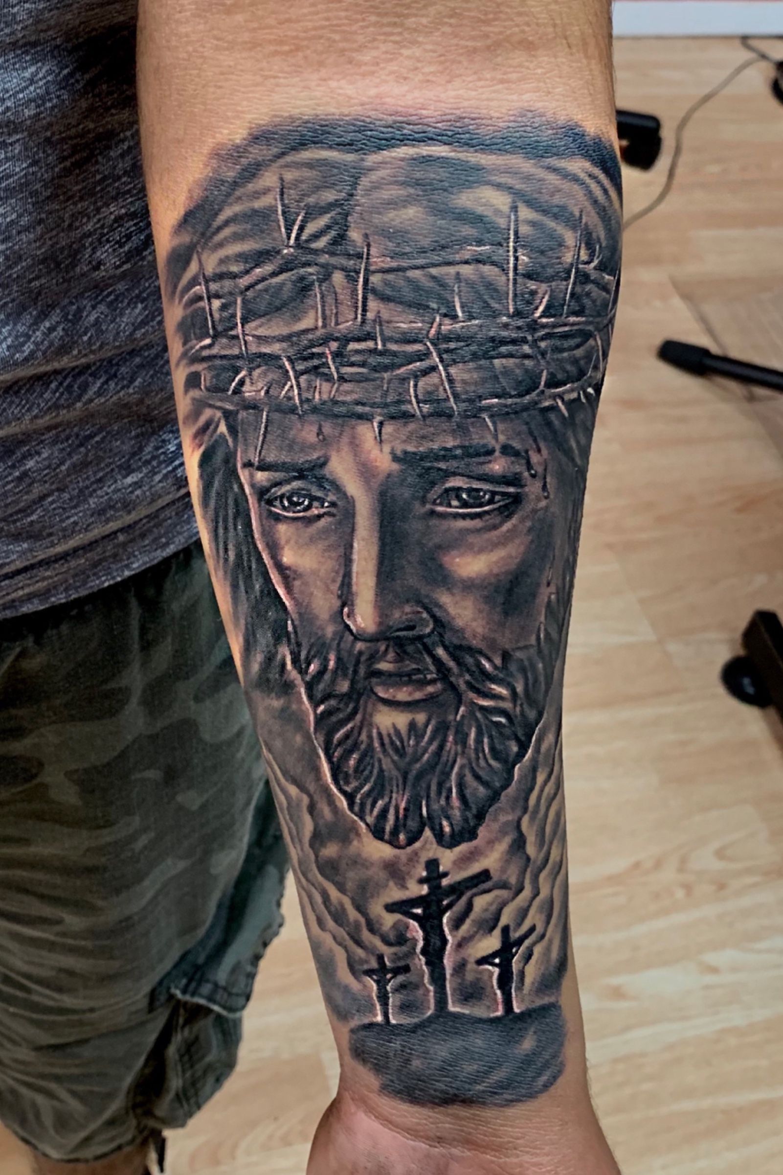 Jesus Thigh Tattoos