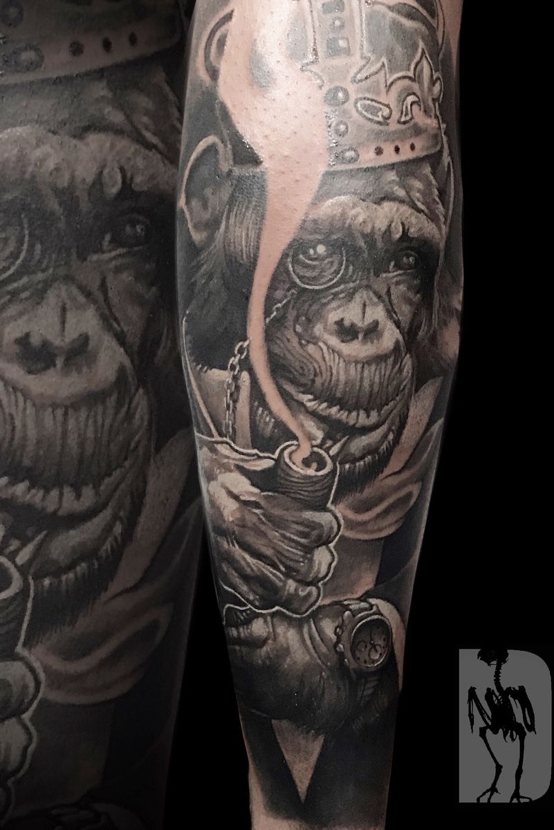 Tattoo uploaded by Digz • Gentleman chimp • Tattoodo