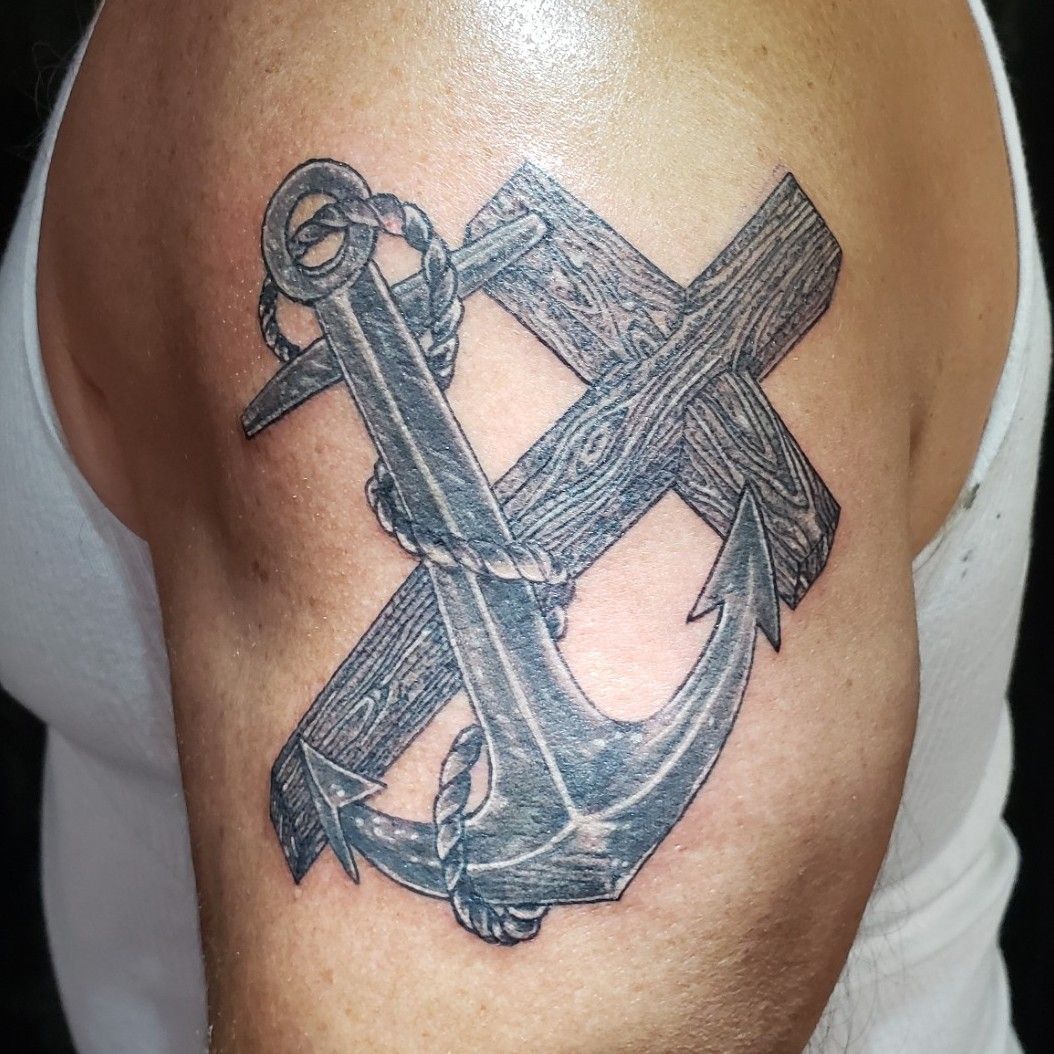 Anchor Cross Tattoos TATTOOS By LilWorm🐛 | Custom Family Anchor