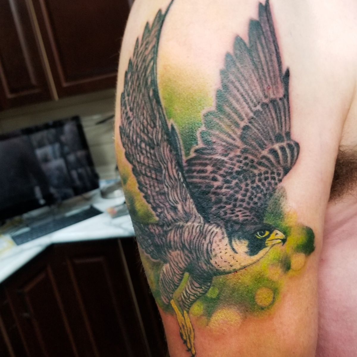 Tattoo uploaded by Hidden Gem Tattoo Studio • Flaying Hawk • Tattoodo