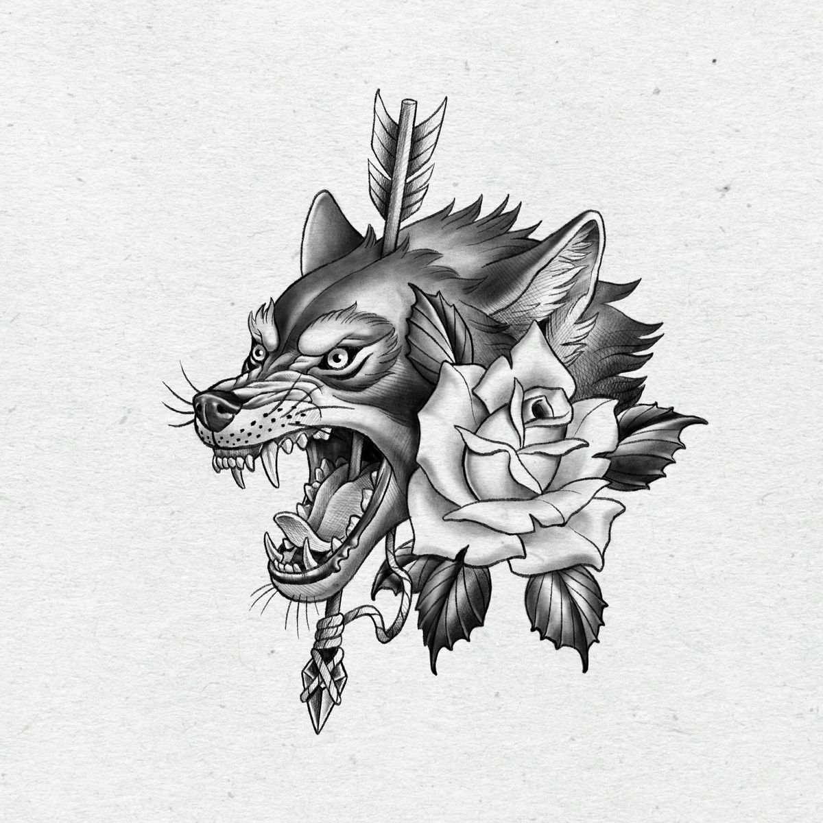 Tattoo uploaded by illson • Arrowed wolf. 예약가능한 도안입니다. (Available ...