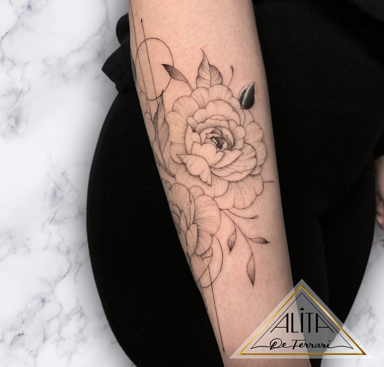 Tattoo uploaded by Alita De Ferrari • Fine line peony flowers - done ...