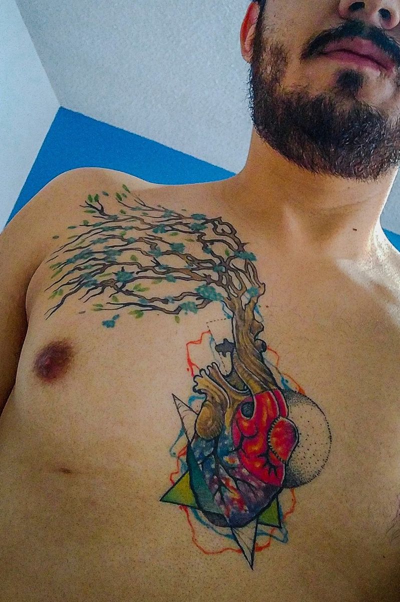 Tattoo uploaded by Cesar Ivan Rodriguez • #heart #hearttattoo #tree # ...