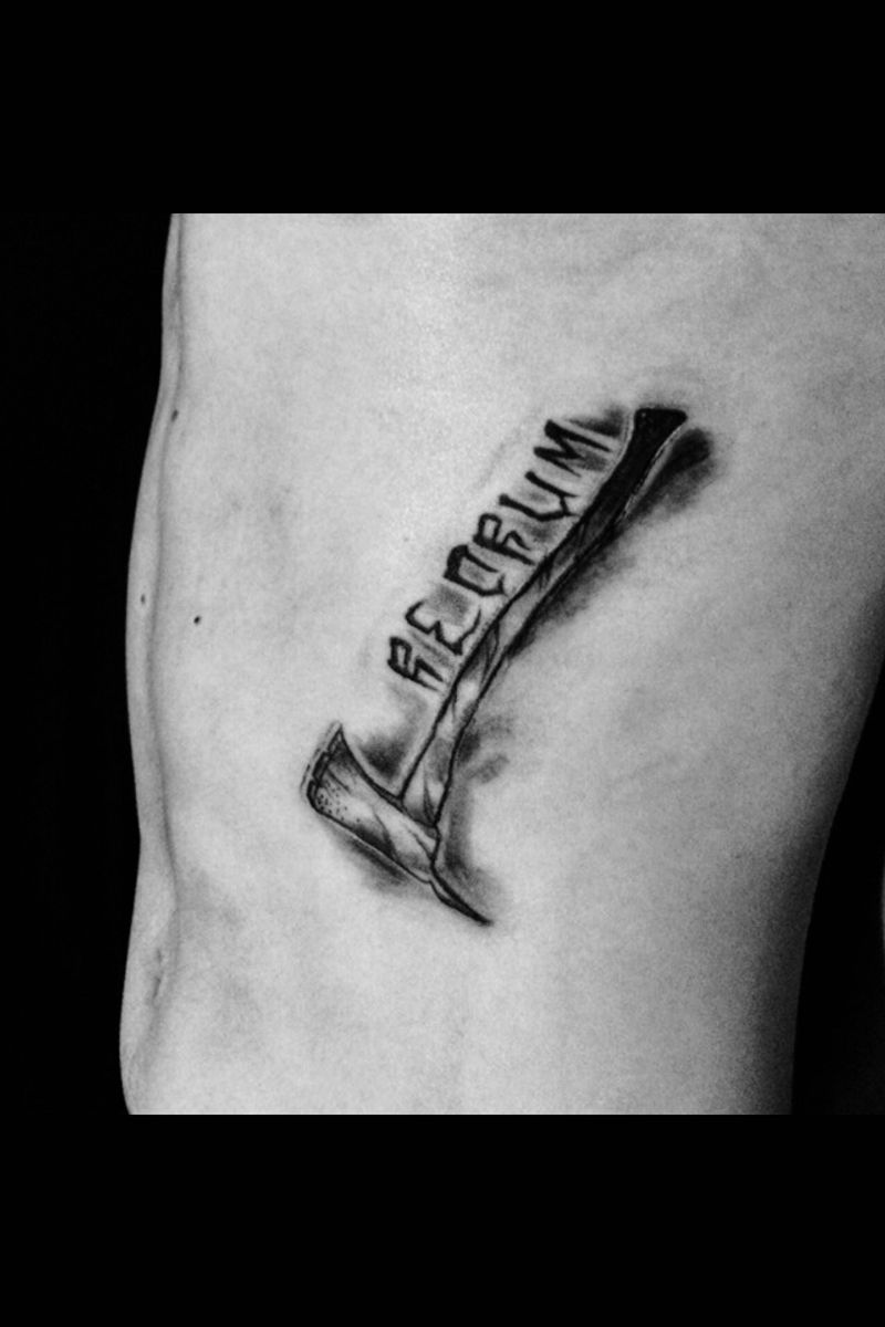 Tattoo uploaded by Den Mist • REDRUM ? ️ #redrum#lettering#horror# ...