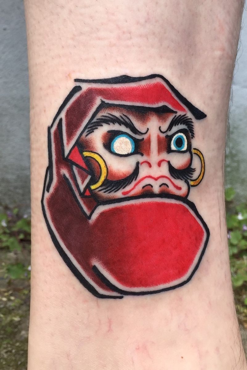Tattoo uploaded by Jarrad Chivers • Daruma tattoo, ankle, 1.5 hours # ...