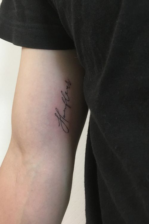 Tattoo uploaded by Taheh • Fine-line Lettering • 1322647 • Tattoodo