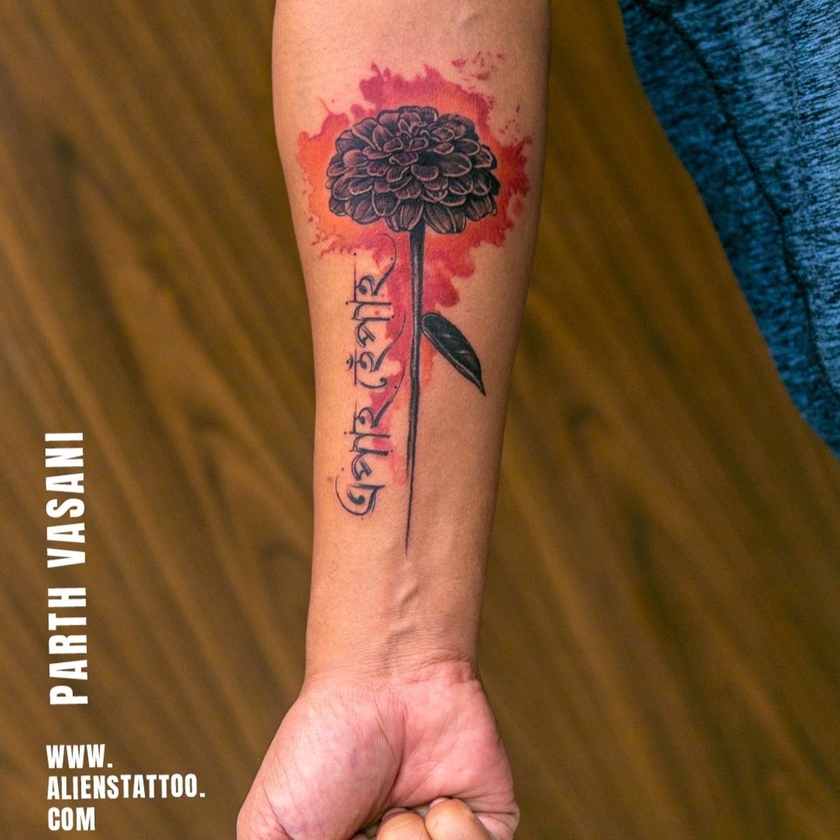 Tattoo uploaded by Aliens Tattoo • Flower tattoo by Parth Vasani at ...