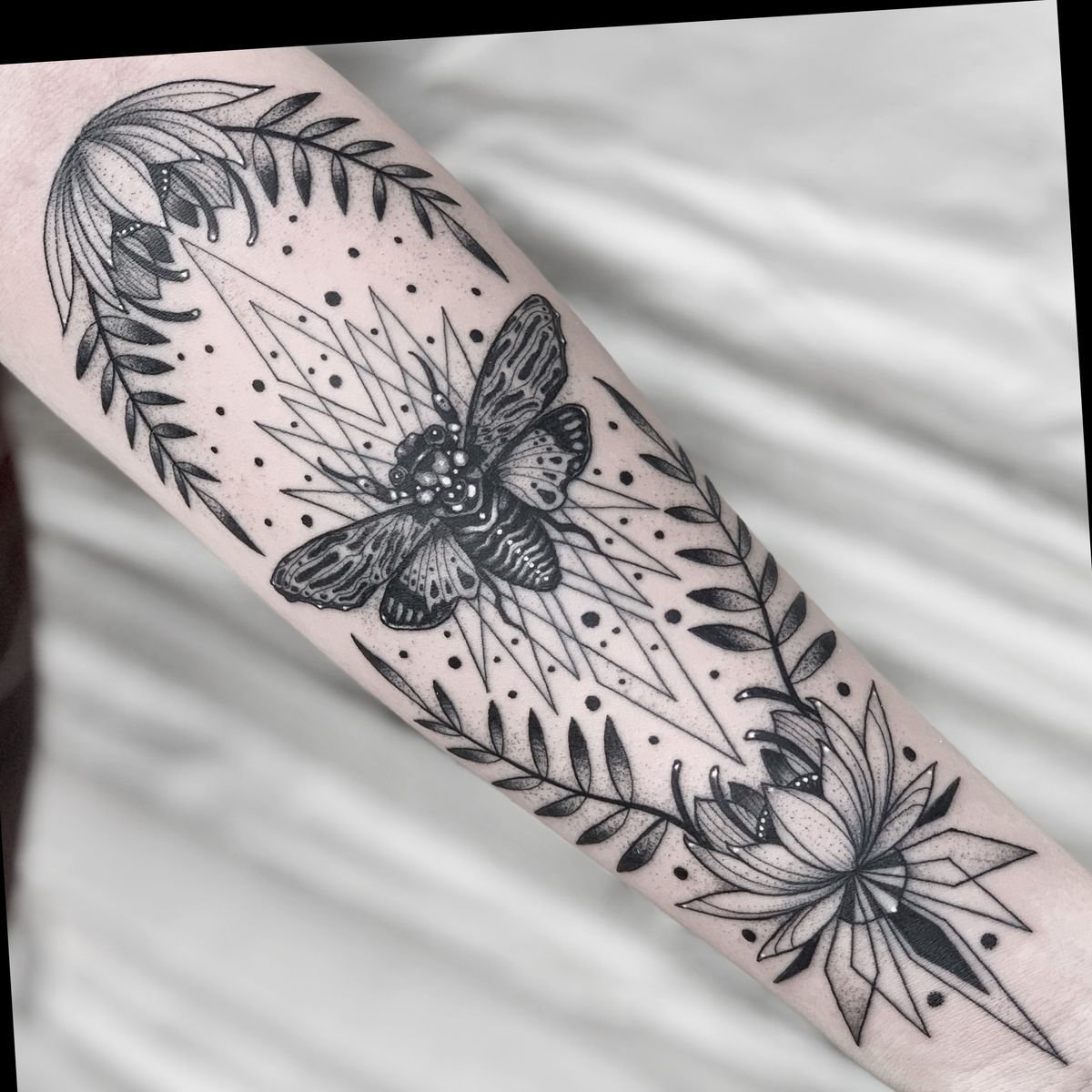 Tattoo uploaded by Tommy Sisneros • Cicada geometric • Tattoodo