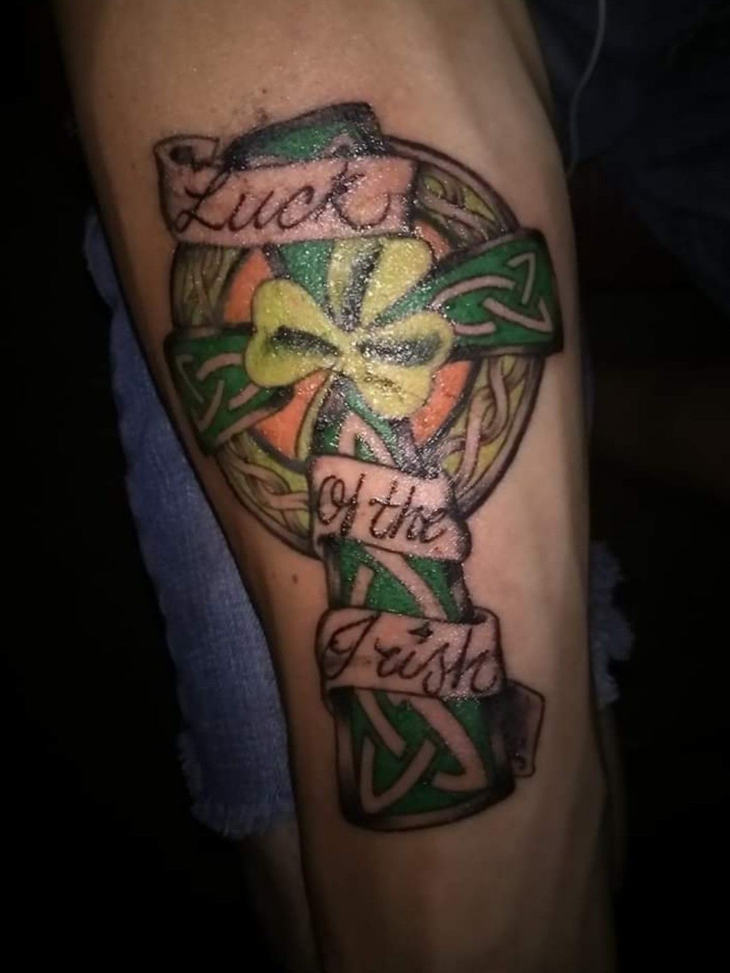 Irish Flag Cross Tattoos