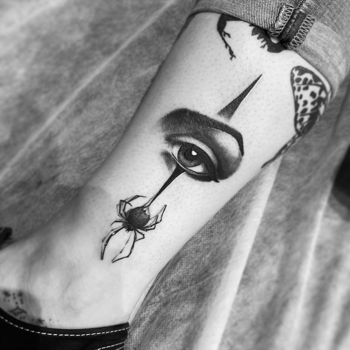 Tattoo uploaded by Joeline Tattoo • #eye #eyetattoo #spider # ...