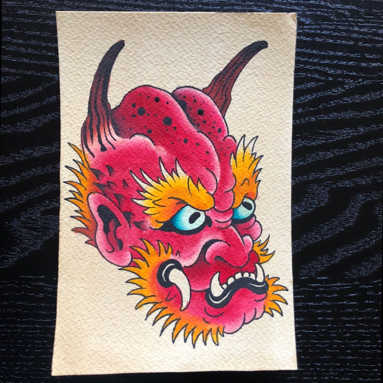 Traditional Japanese Devil Tattoo Flash