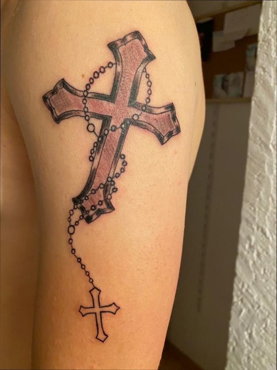 Tattoo uploaded by noahzink1709 • Tattoo Kreuz Cross Schulter ...