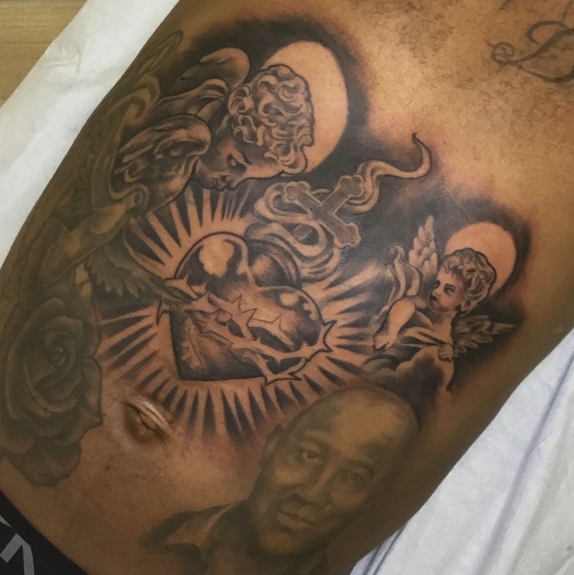 Full Chest And Stomach Tattoos