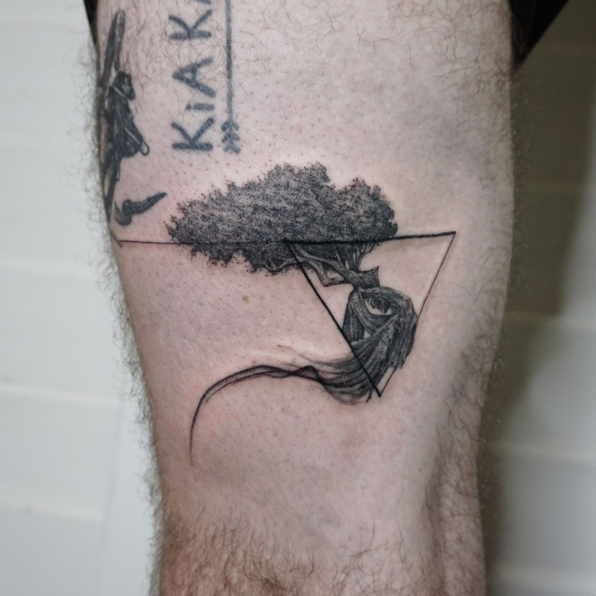 Tattoo uploaded by Nate • Fine line triangle with ethereal Divi tree ...