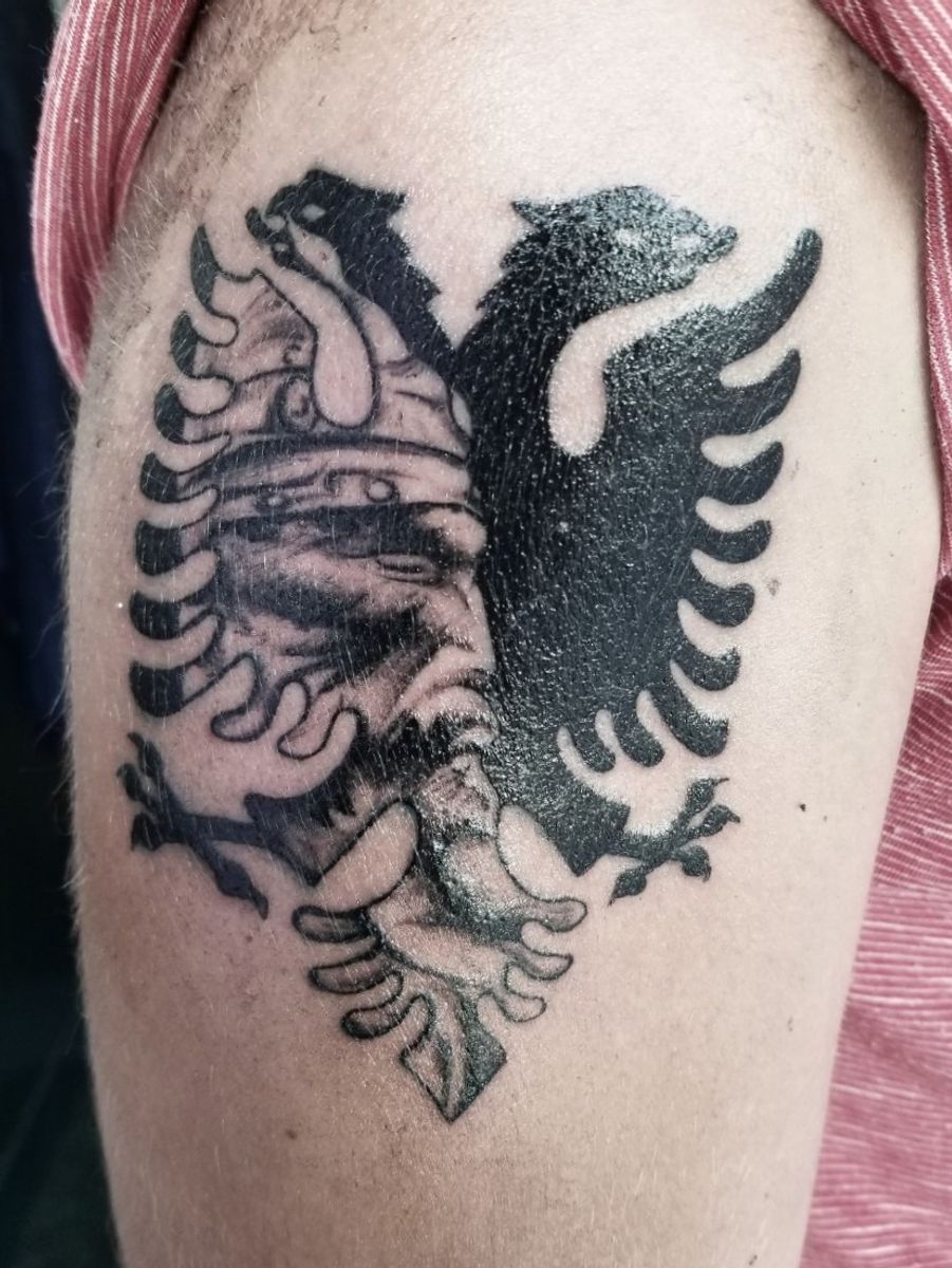 Tattoo uploaded by Anestin Wiffi • #anitattoo #fieralbania #skenderbeu #albaniantattoo #aniink # ...