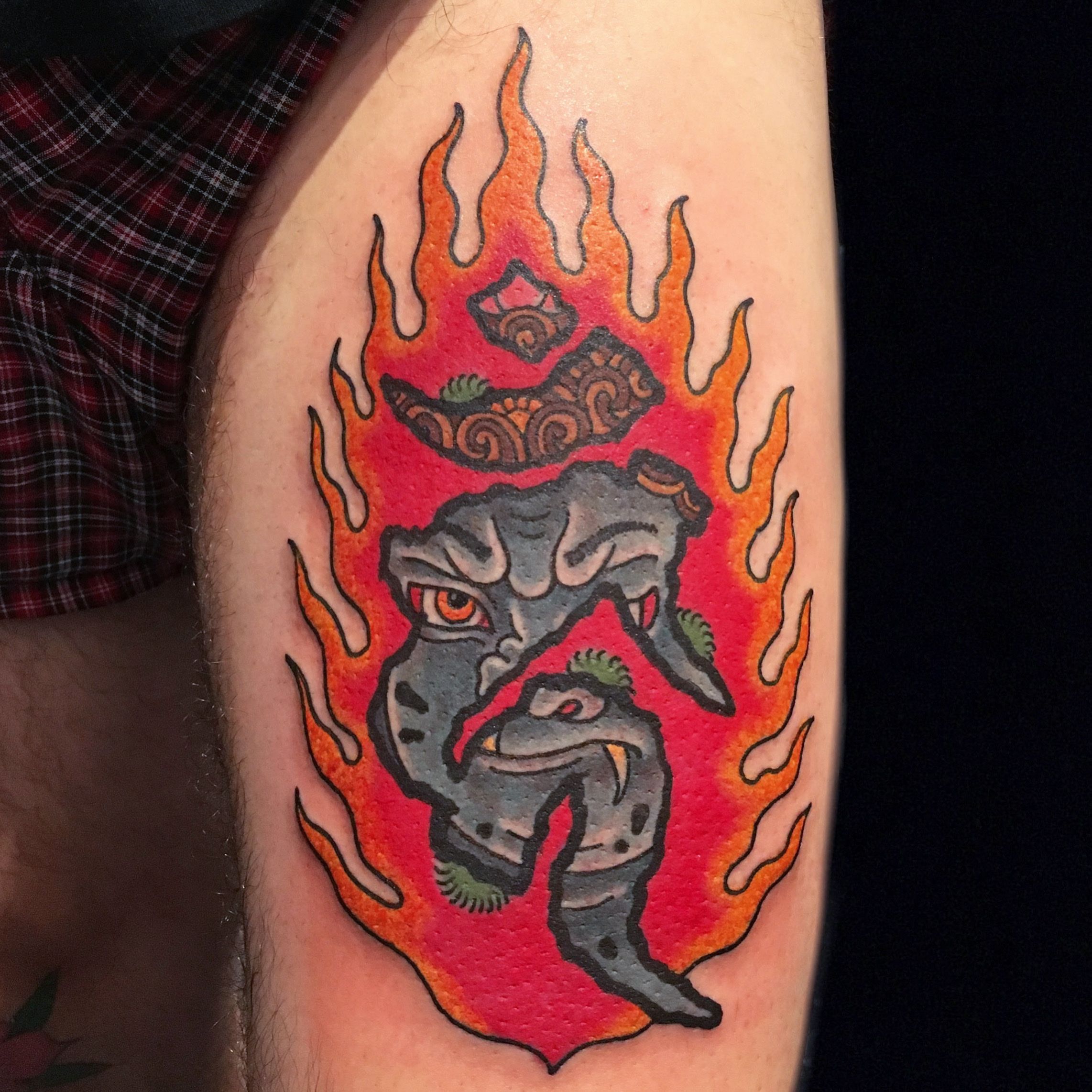 Traditional tattoo flames - Bronctattooaus.com