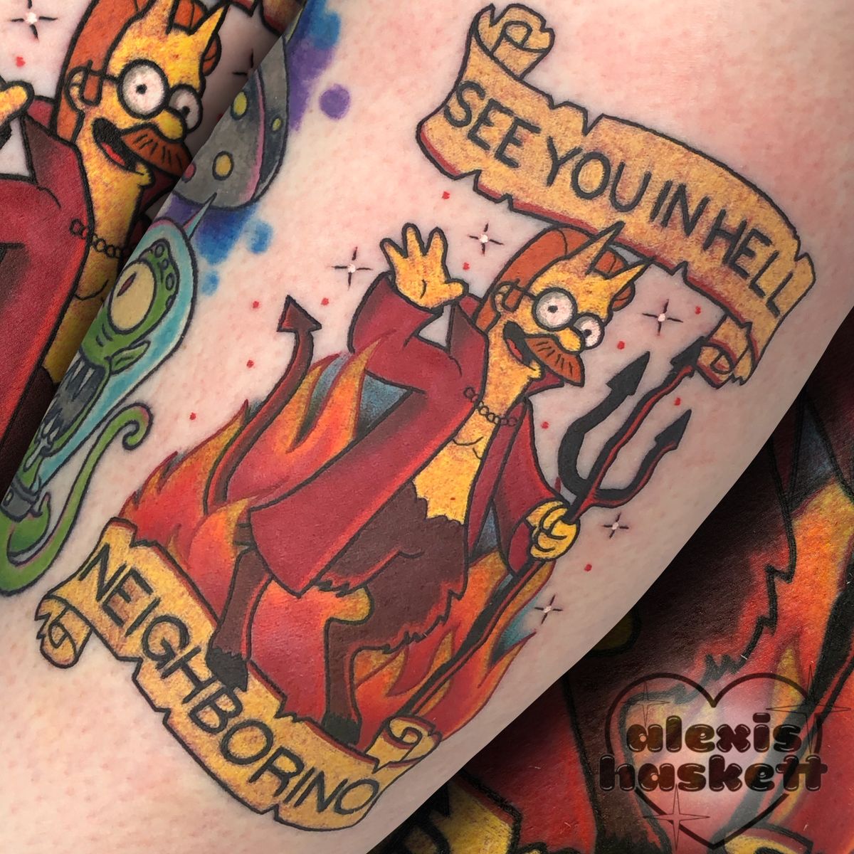 Tattoo uploaded by Alexis Haskett • Devil Ned Flanders 😈 • Tattoodo