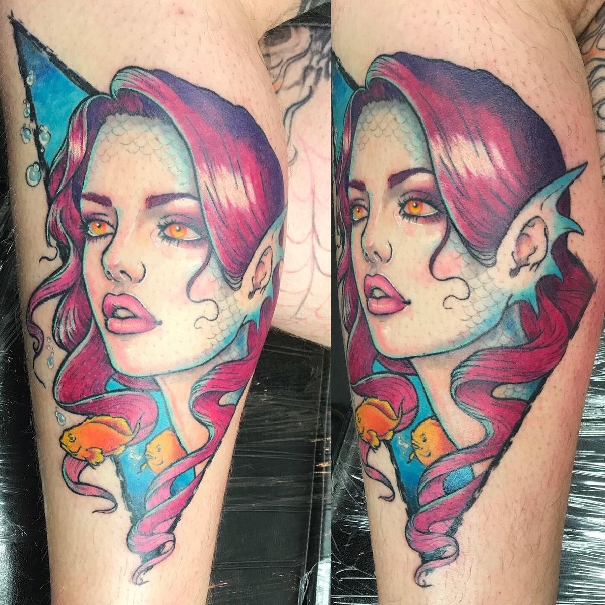 Tattoo uploaded by Kat Stabler • Mermaid leg piece, September 2019 ...