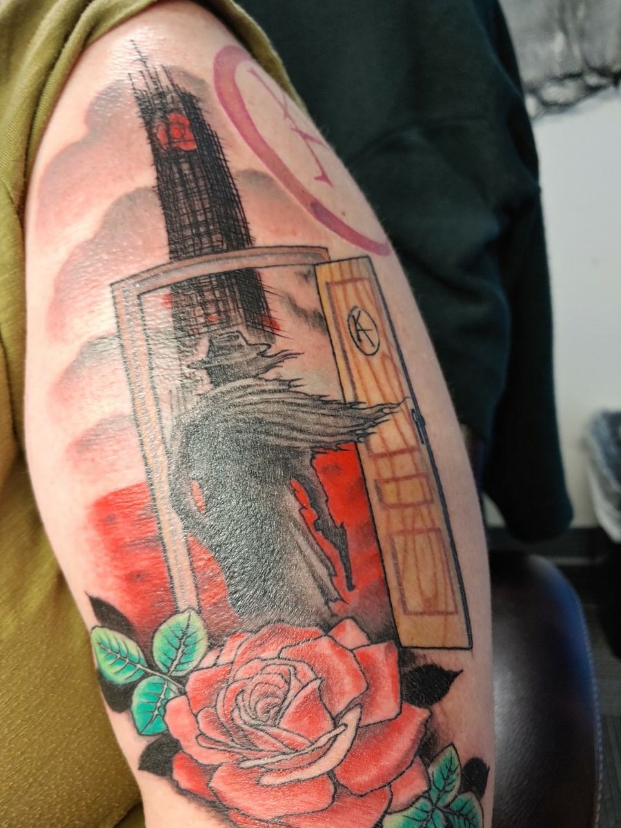 Tattoo uploaded by Lucy King • Dark tower sleeve wip, upper arm • Tattoodo