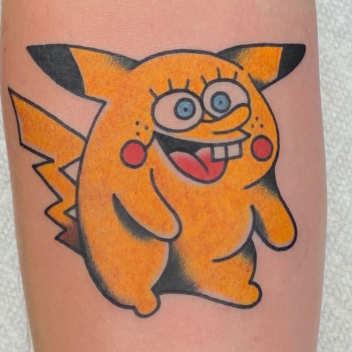 Tattoo uploaded by Depiction Tattoo • Pikabob, or Sponge-chu? By Andrew ...