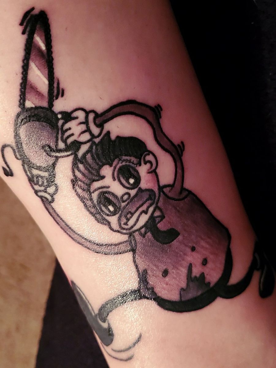 Tattoo uploaded by Maddie • 1920's inspired leatherface cartoon # ...