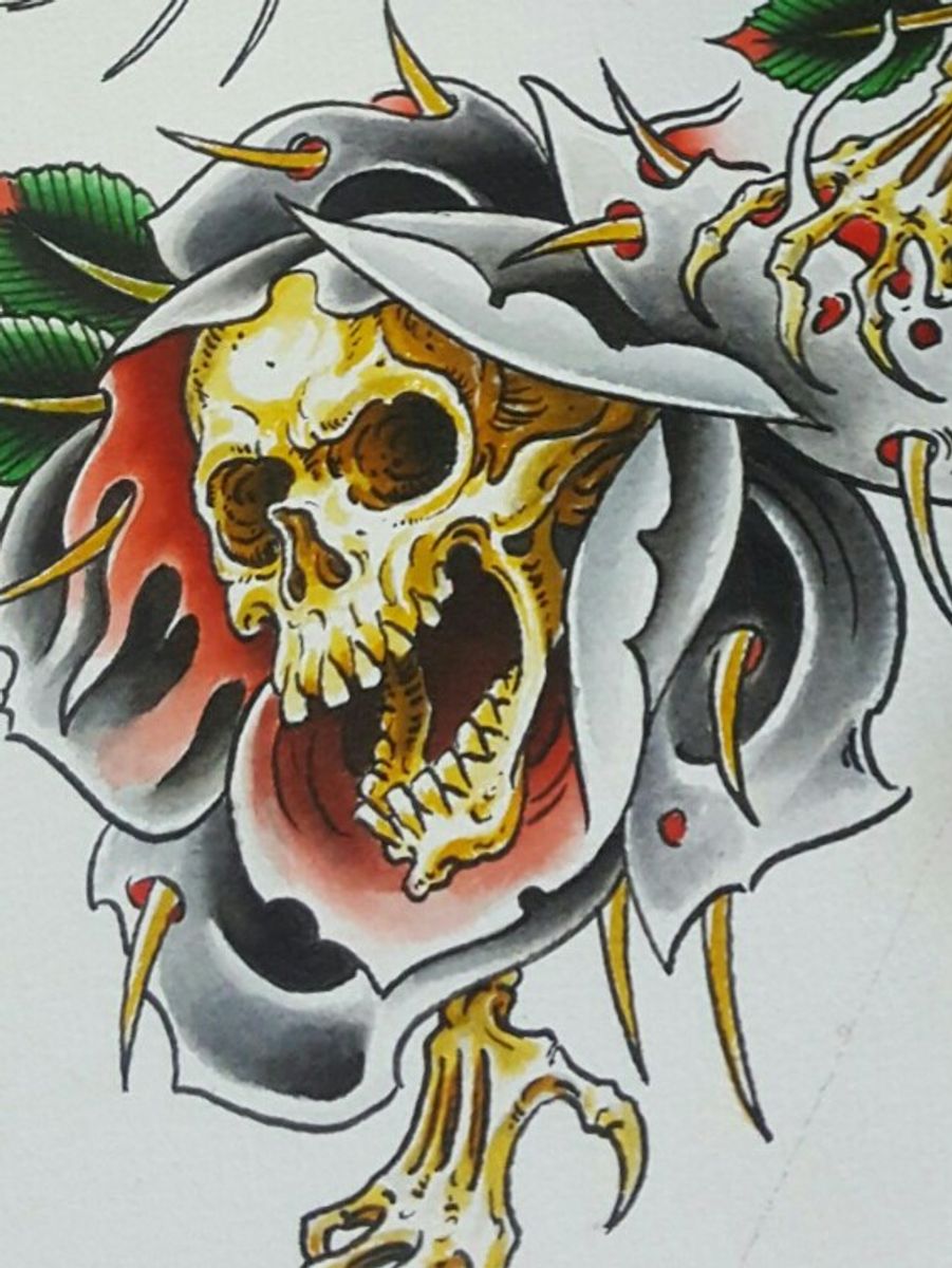 Tattoo uploaded by Dani Soriano • Rose of the death , tattoo flash for ...