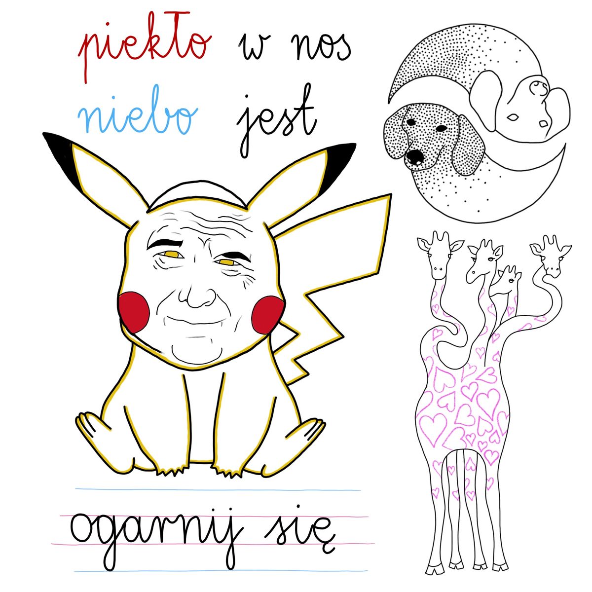 Tattoo uploaded by Ogarniemy • @kiratemat #pikachu #pope #giraffe #dog ...