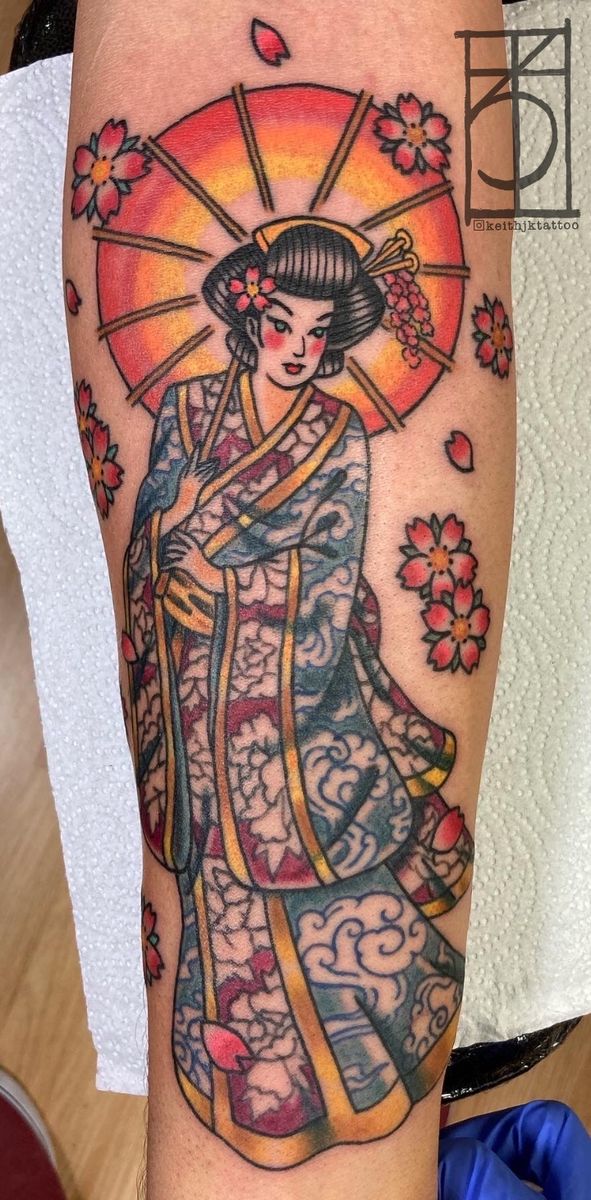 Tattoo uploaded by Keith Kiernan • Sakura spring Geisha • Tattoodo