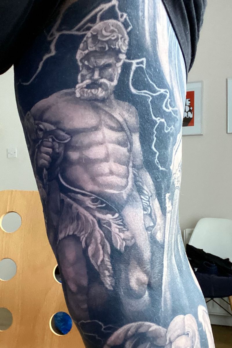 Tattoo uploaded by Durmo • Heracles & Cerberus statue • Tattoodo