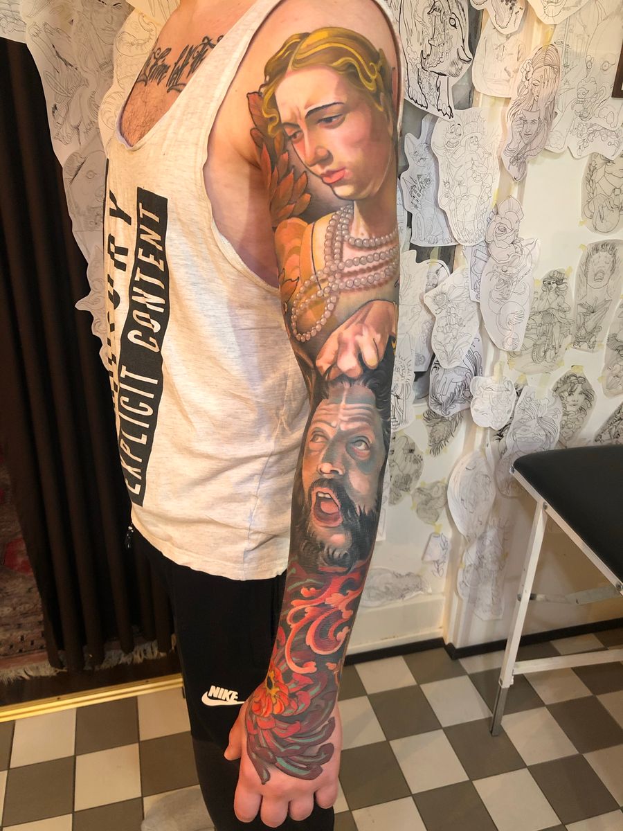 Tattoo uploaded by Kim Öhman • Caravaggio-sleeve done by Jacob Wiman ...
