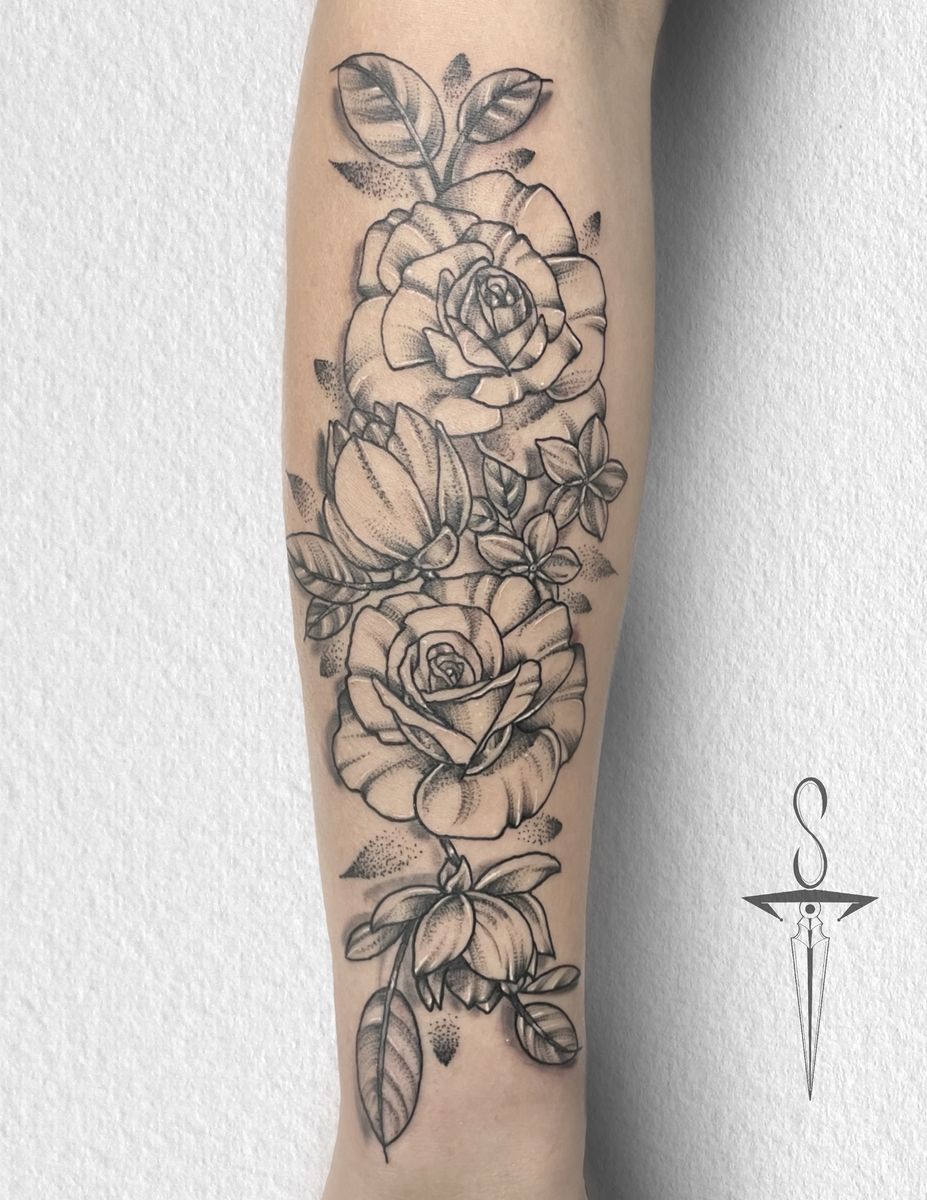 Tattoo uploaded by @shaytarltoncreations • MORE STIPPLE FLOWERS • Tattoodo