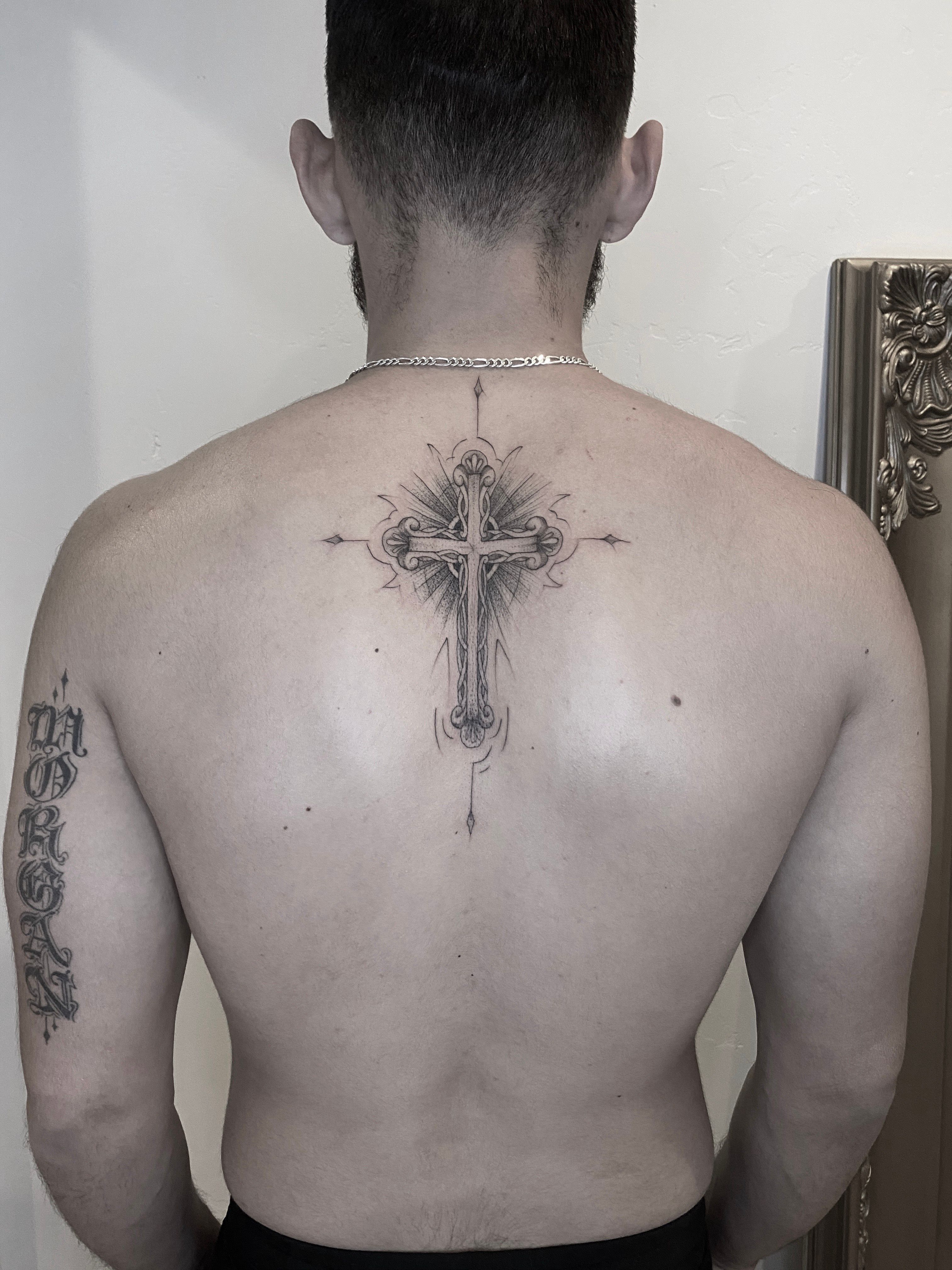 Back Tattoos For Men Cross