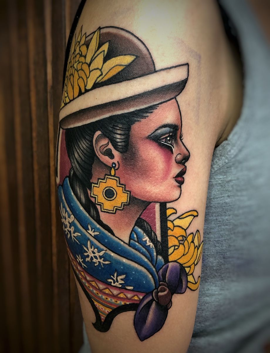 Tattoo uploaded by Rodrigo Jimenez • Mujer de pollera “Cholita” done at ...