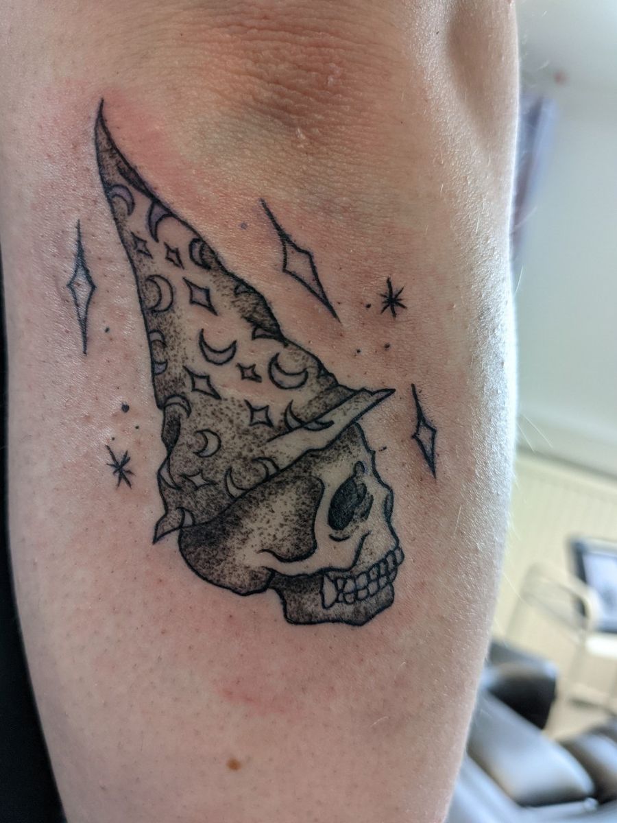 Tattoo uploaded by Tooie (Hayley) • Wizard skull • Tattoodo