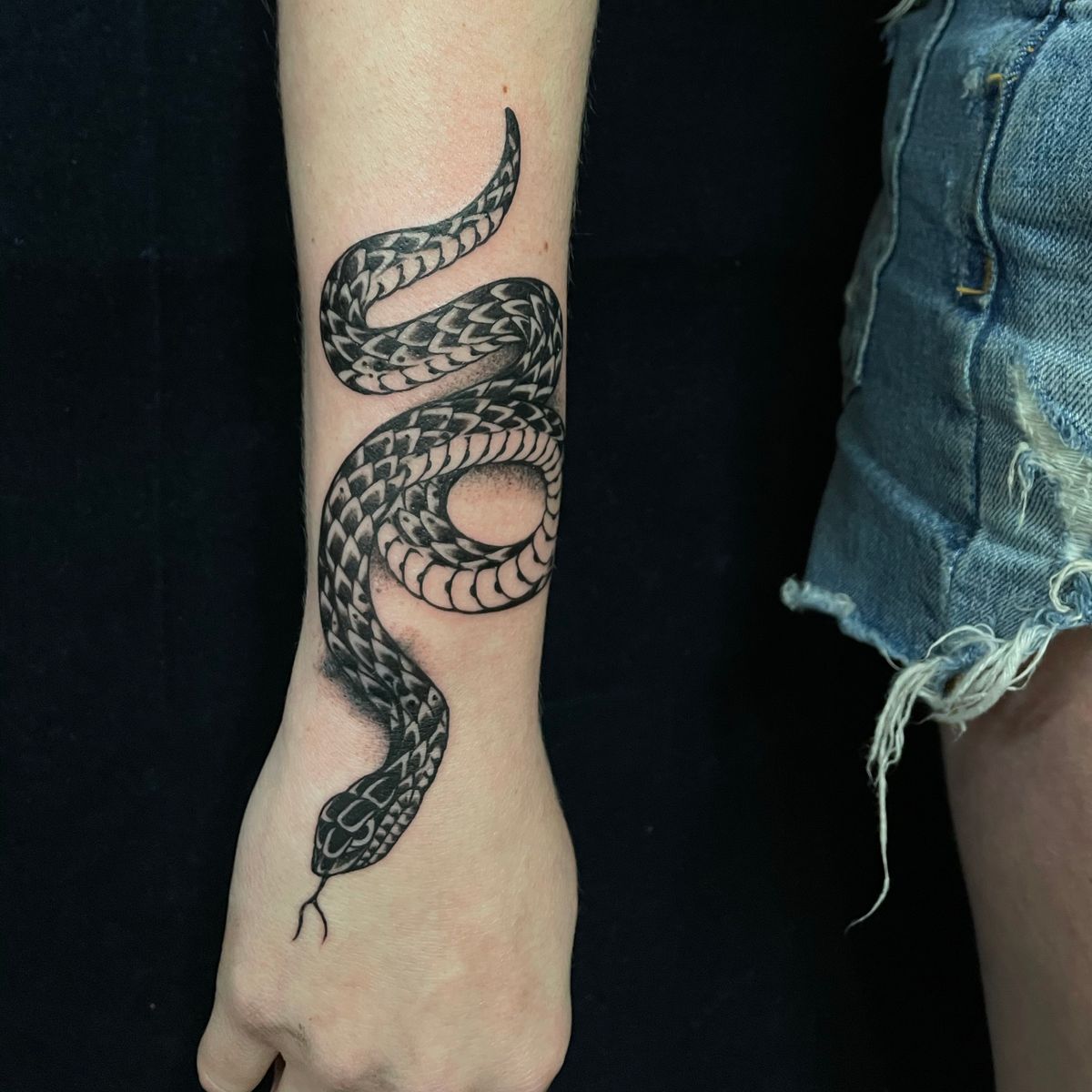 Tattoo uploaded by Felipe Reinoso • Unique blackwork snake design by ...