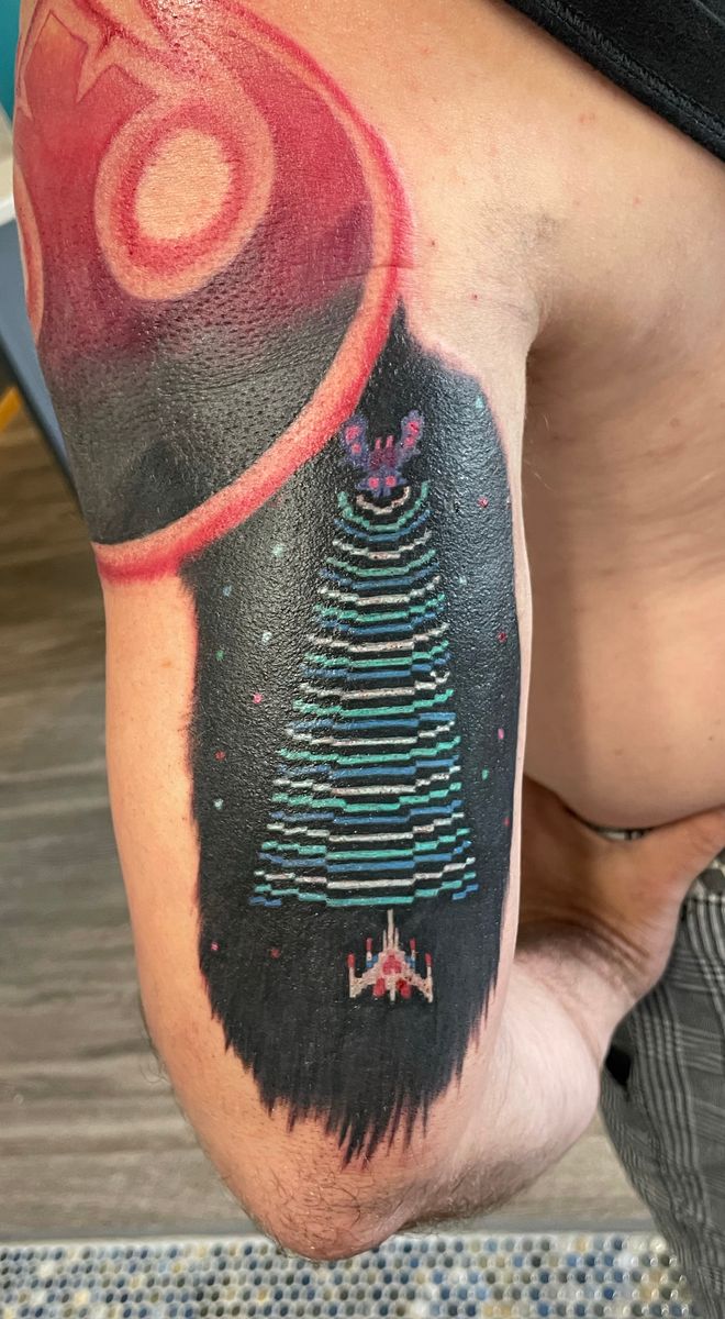 Tattoo uploaded by Hannah • Galaga tattoo • Tattoodo