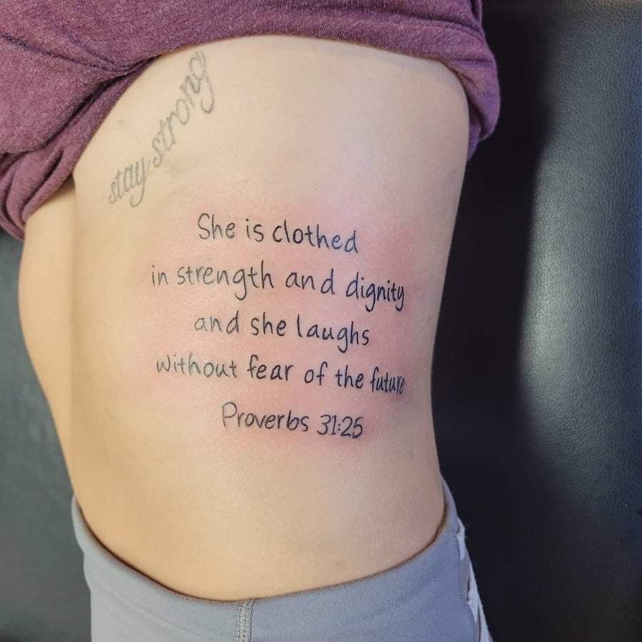 Proverbs 31 Tattoo Spine