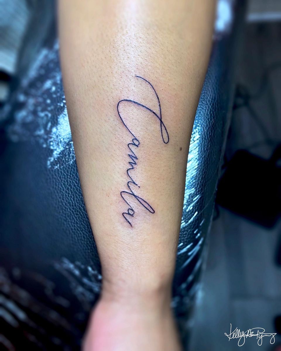 Tattoo uploaded by Kelly • Delicate script. ️ • Tattoodo