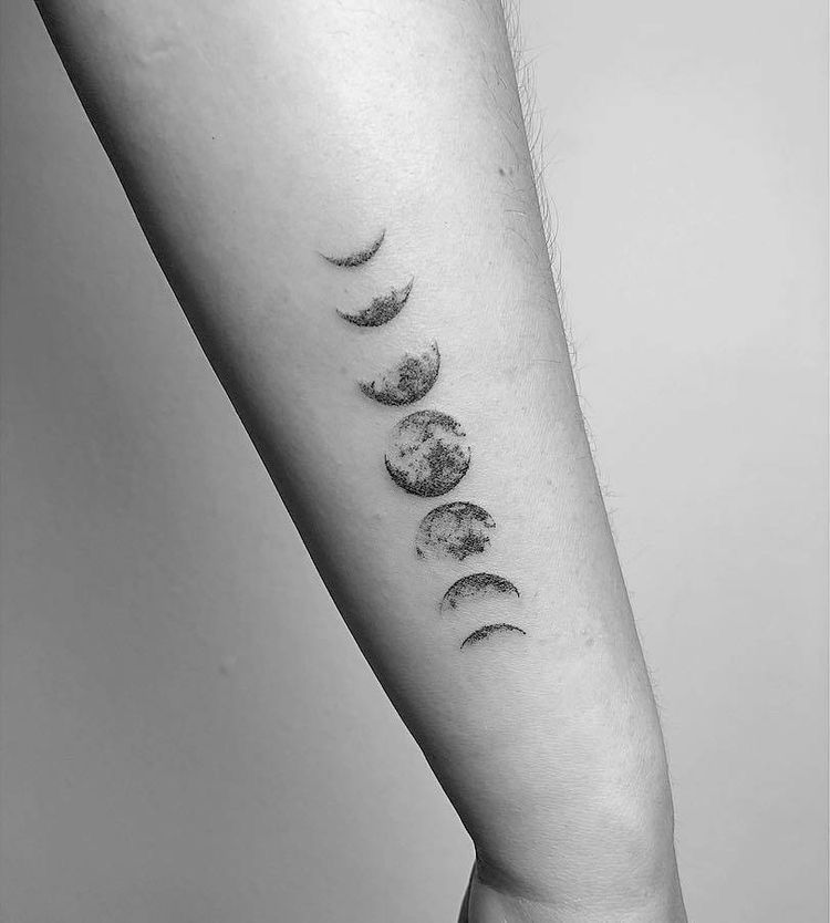 Moon Phases Tattoo Arm