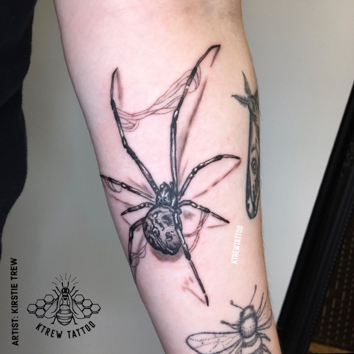 Tattoo uploaded by Kirstie Trew • Blackwork Spider Tattoo by Kirstie ...