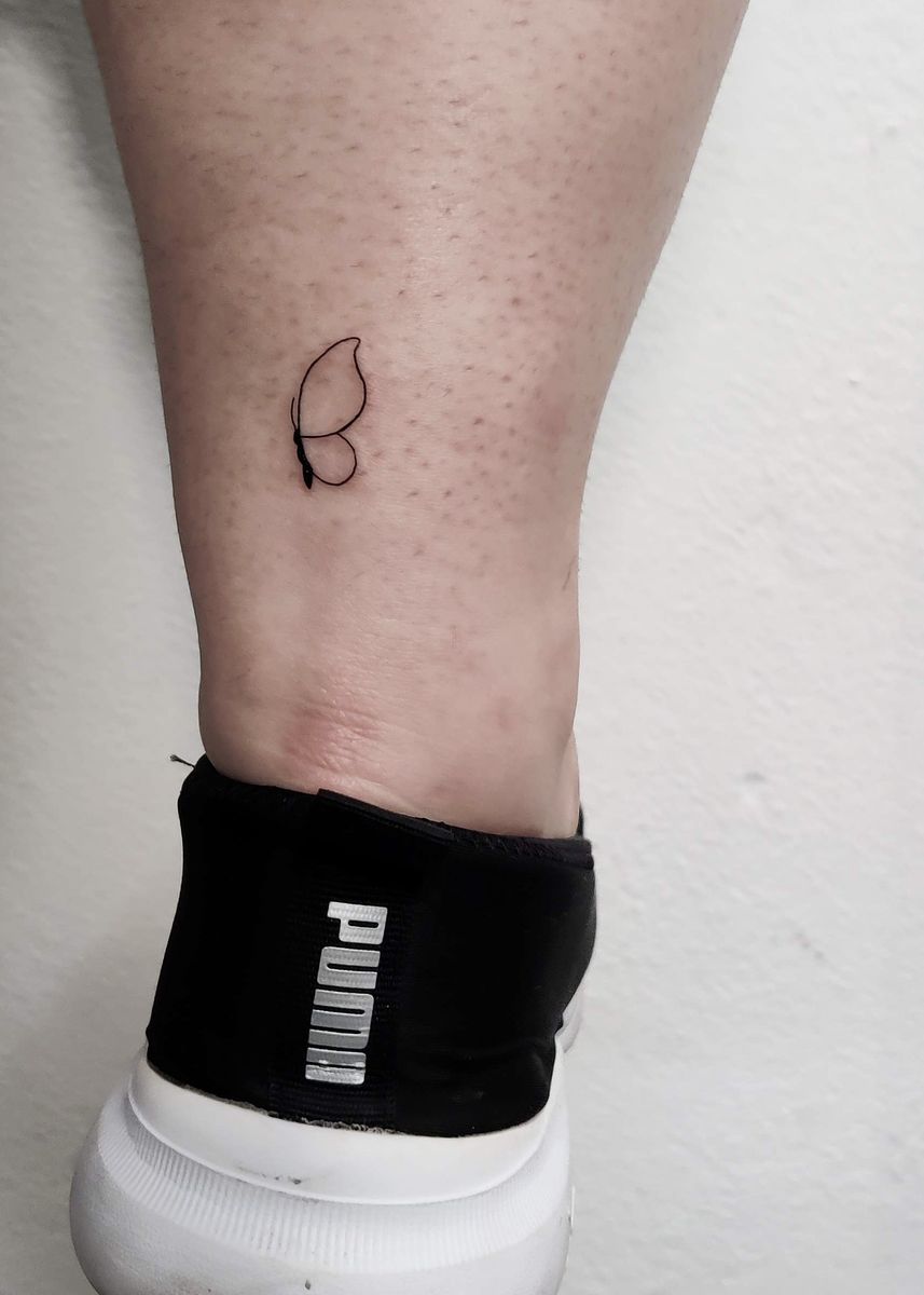 Tattoo uploaded by JAD Tattoo Studio • Single line butterfly • Tattoodo