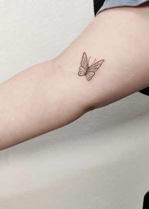 Tattoo uploaded by JAD Tattoo Studio • Single line butterfly • Tattoodo