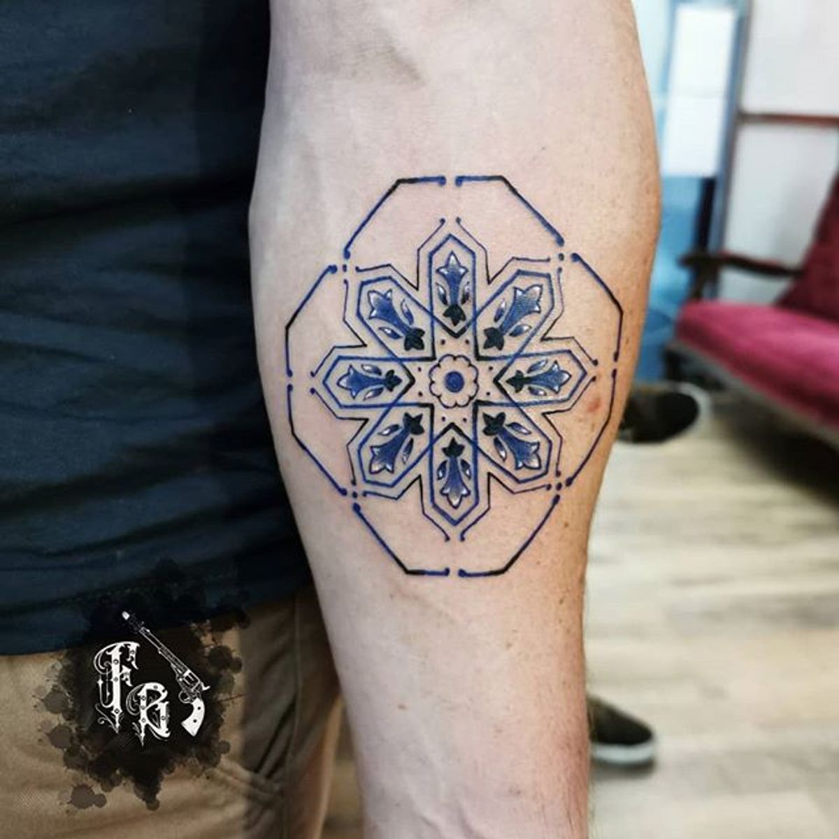 Tattoo uploaded by Fabiano Bernardo • Portuguese Tile (Azulejo) • Tattoodo