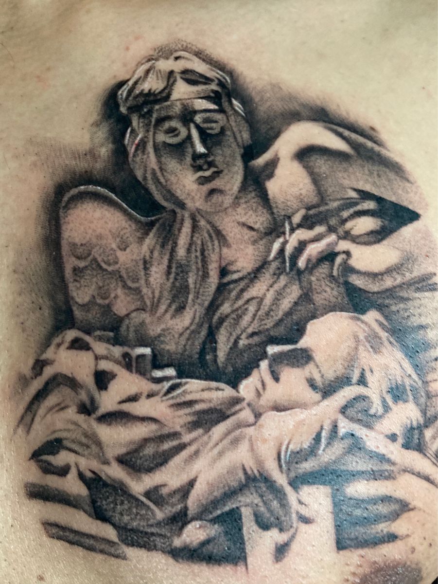 Tattoo uploaded by MJ INK • Chest piece on my client’s right peck in ...