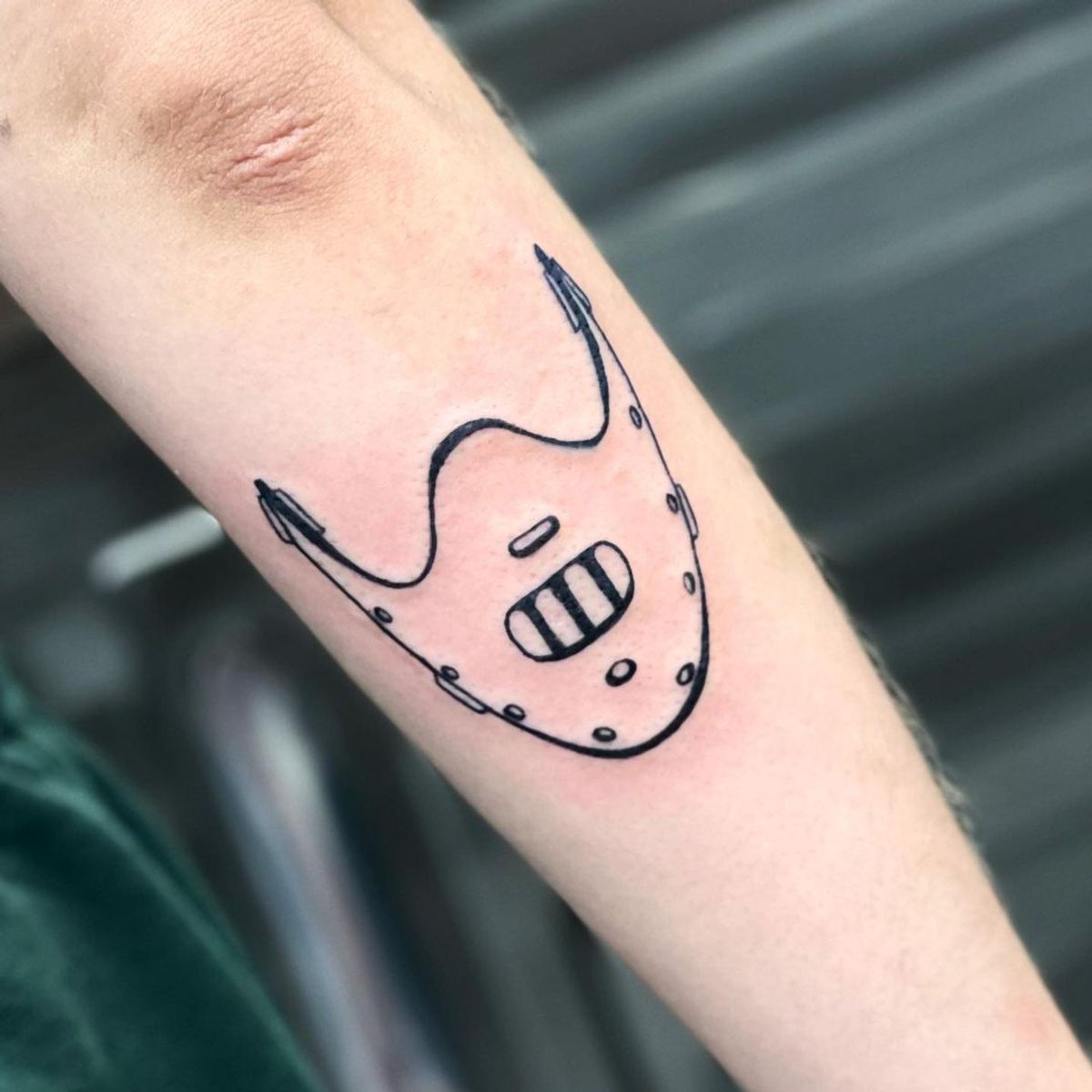 Hannibal Mask Forearm Tattoo • Tattoo uploaded by Miss Vampira • Tattoodo
