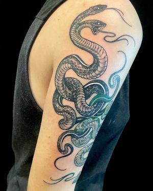 Tattoo uploaded by Red Baron Ink • Intertwined #snakes • Tattoodo