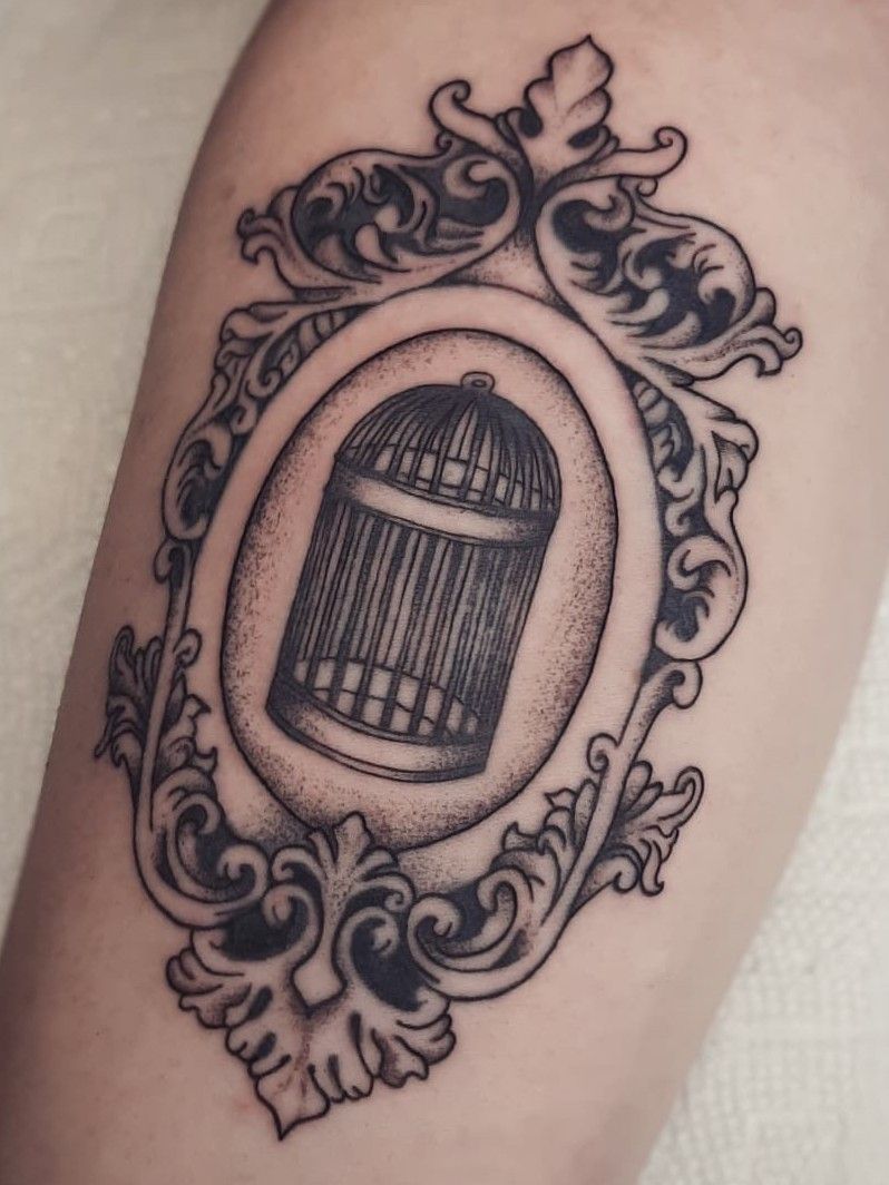Antique Bird Cage Tattoo