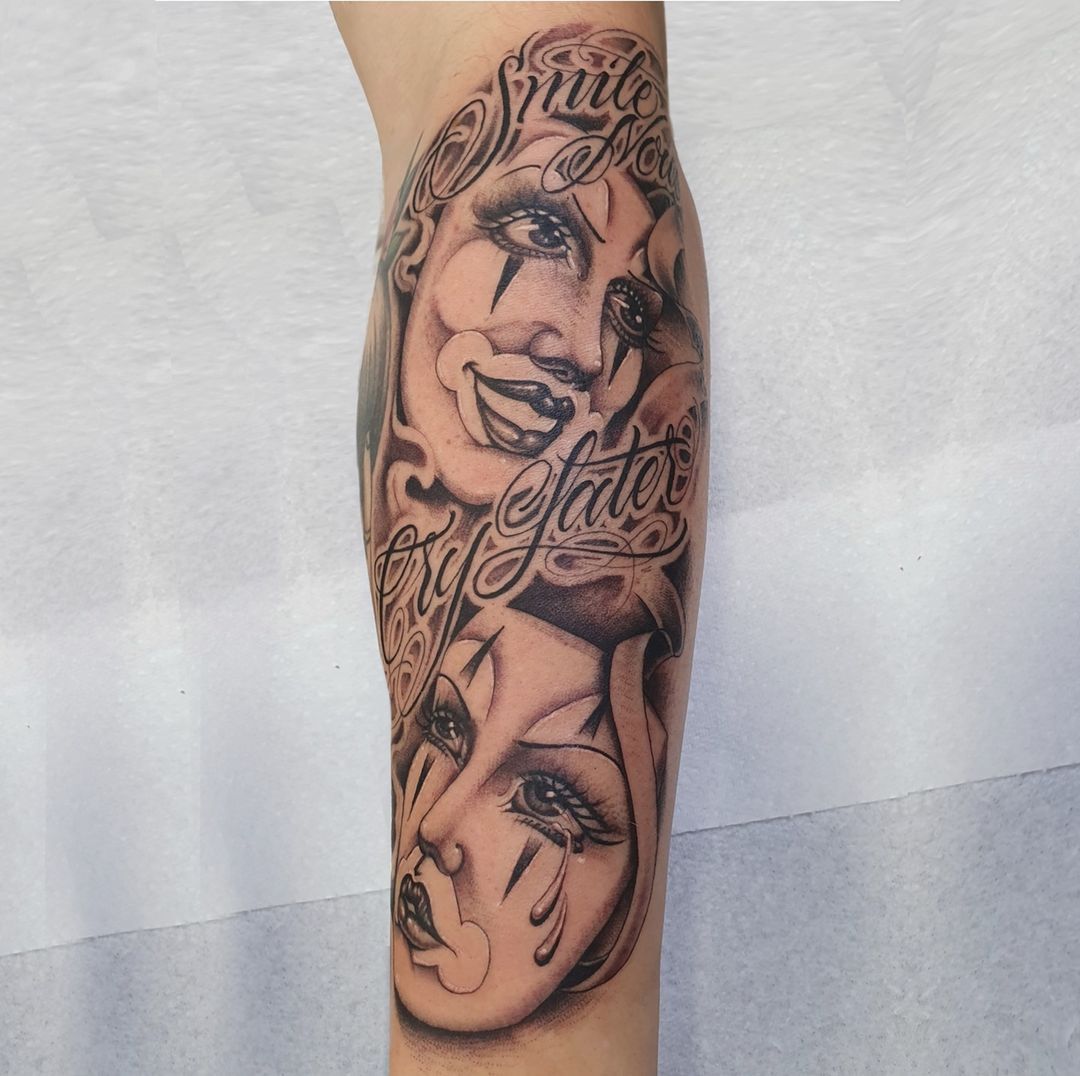 Smiling and Crying Masks • Tattoodo