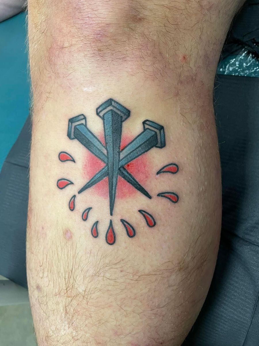 Tattoo uploaded by Brandon • Railroad spikes done by Iian Riplow at JS ...