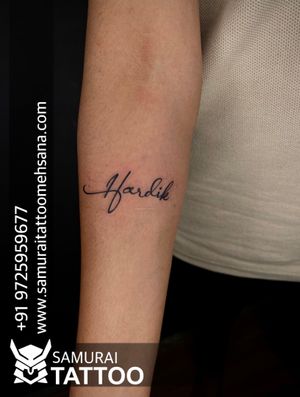 Tattoo uploaded by Samurai Tattoo mehsana • Hardik name tattoo |Hardik ...